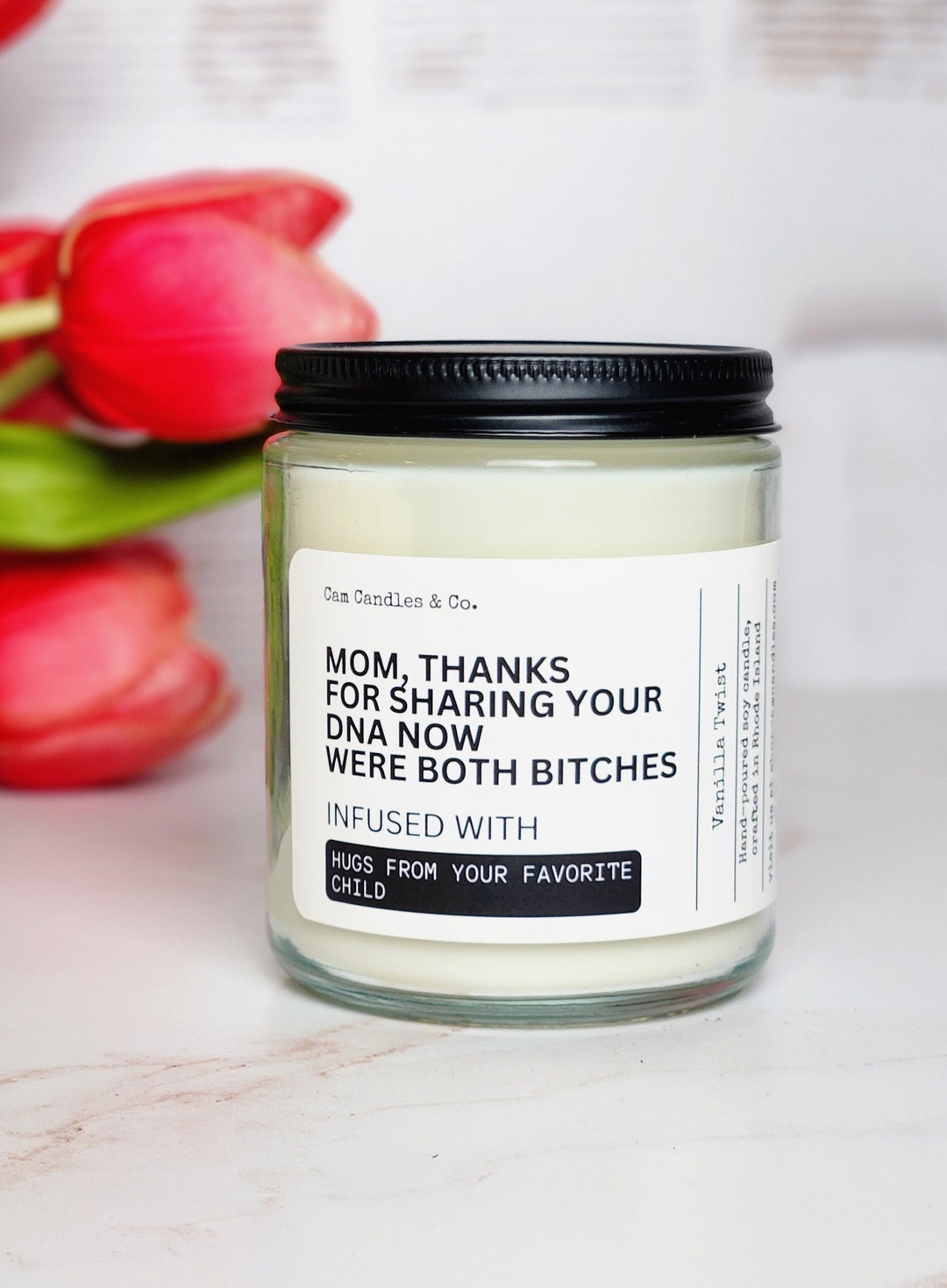 Mom Thanks for Sharing Your DNA Funny Candle - Funny Gift for Mom ...