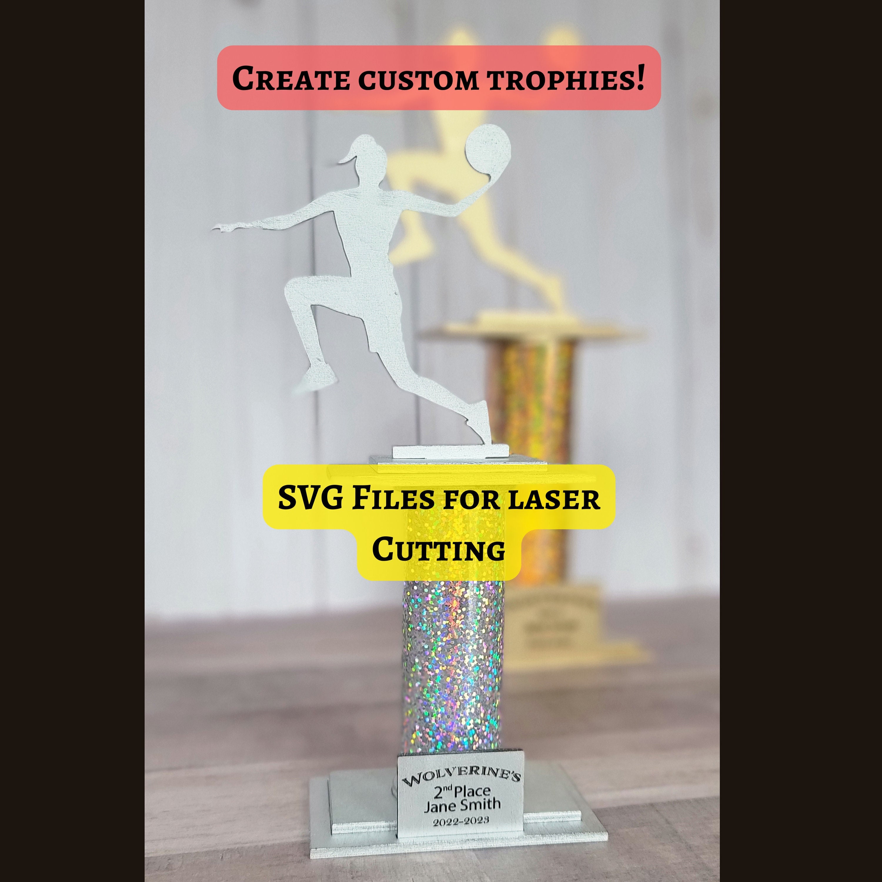 Custom Trophies, Laser Cutting, SVG Files, Sports Trophy, Personalized ...
