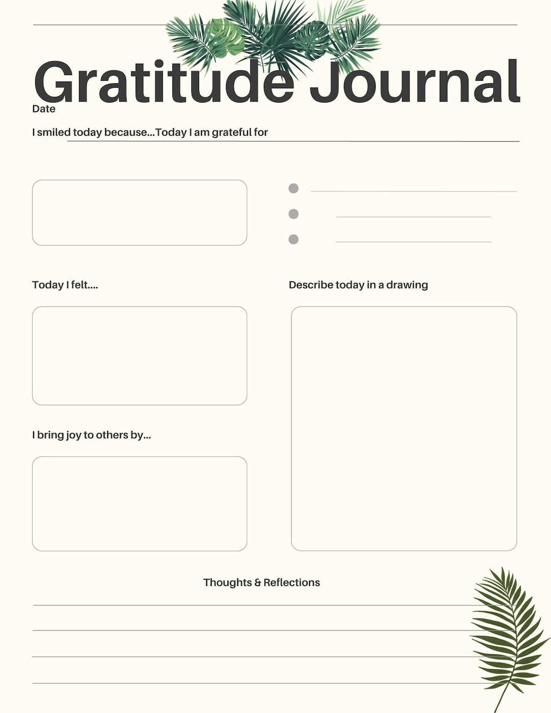 Gratitude Printable Journal PDF Daily - Etsy