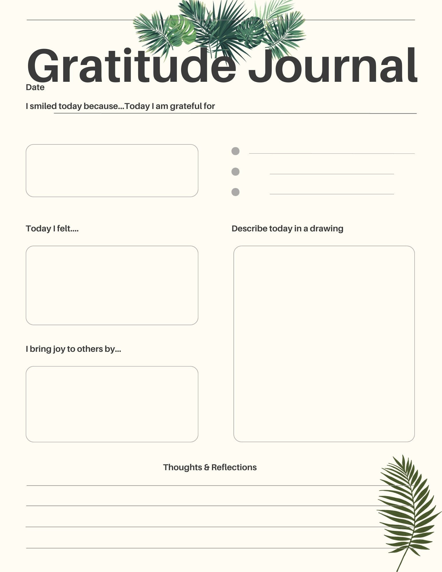 Gratitude Printable Journal PDF Daily - Etsy