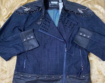 Denim Spiked Jacket - Etsy