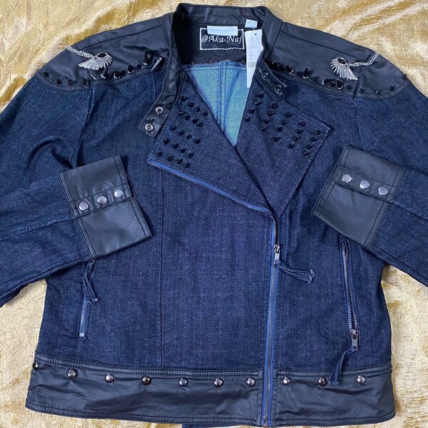 Denim Spiked Jacket - Etsy