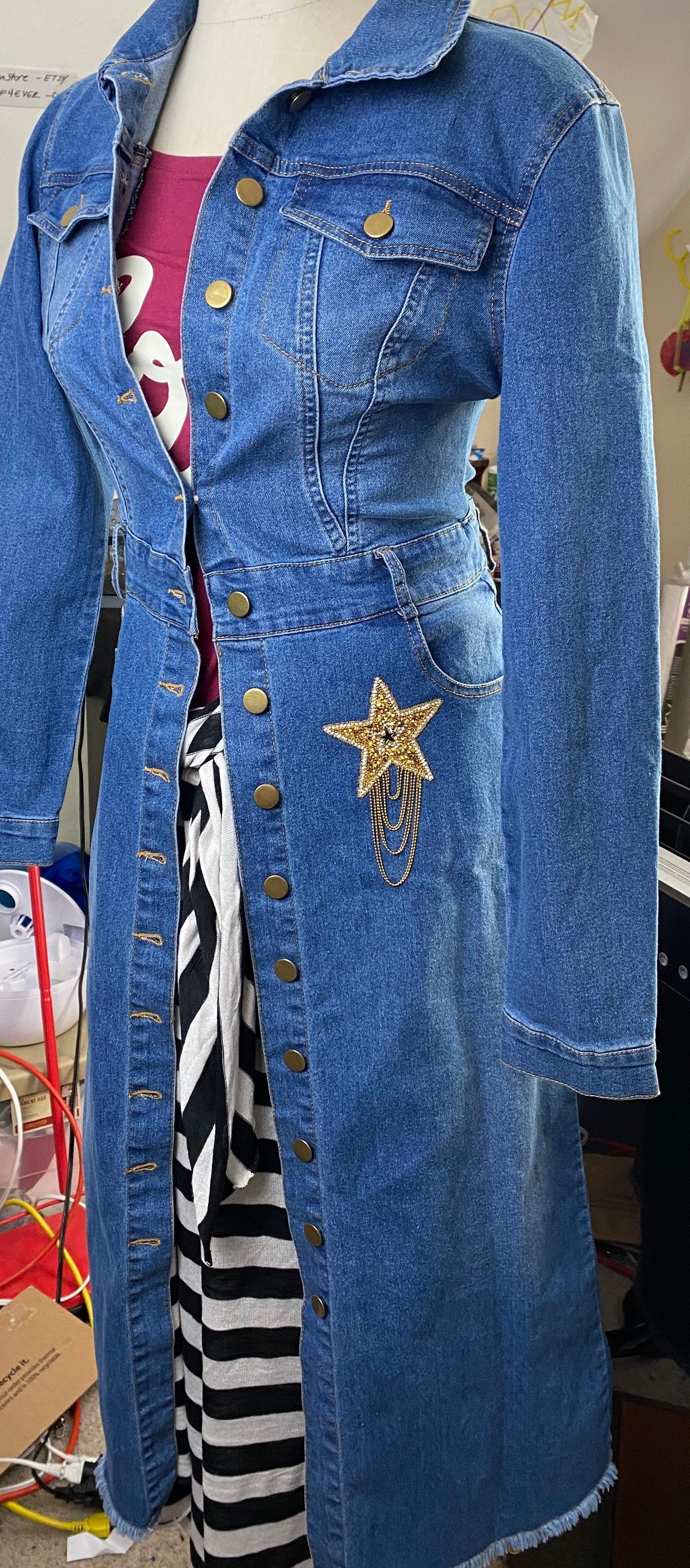 Long Denim Duster Large runs 2 Sizes Small - Etsy