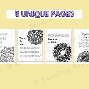 Islamic Mandala Coloring Pages: Quran Verses, Mindfulness (PDF) - Etsy