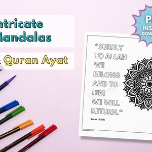 Islamic Mandala Coloring Pages: Quran Verses, Mindfulness (PDF) - Etsy