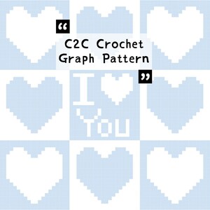 Crochet Pattern I Heart You Baby Blanket, C2C Baby Afghan, Corner to ...