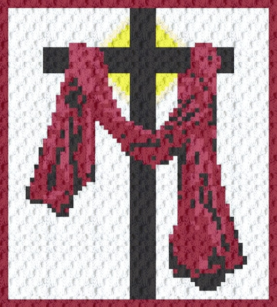 Crochet Pattern Cross of Christ C2C Blanket Easter Jesus | Etsy