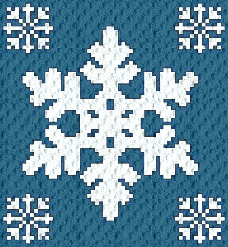 Crochet Pattern Snowflake Blanket, C2C Crochet Pattern Afghan ...