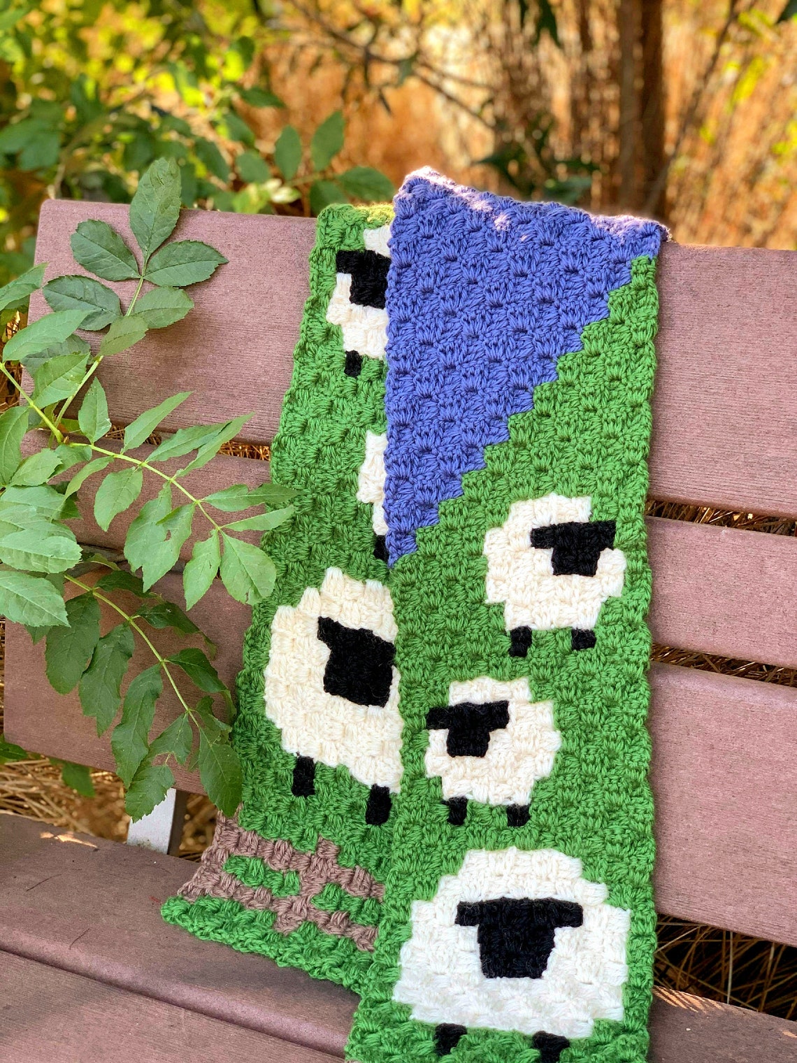 Crochet Pattern Sheep Scarf, C2C Crochet Farm Animal Pattern, Crochet ...