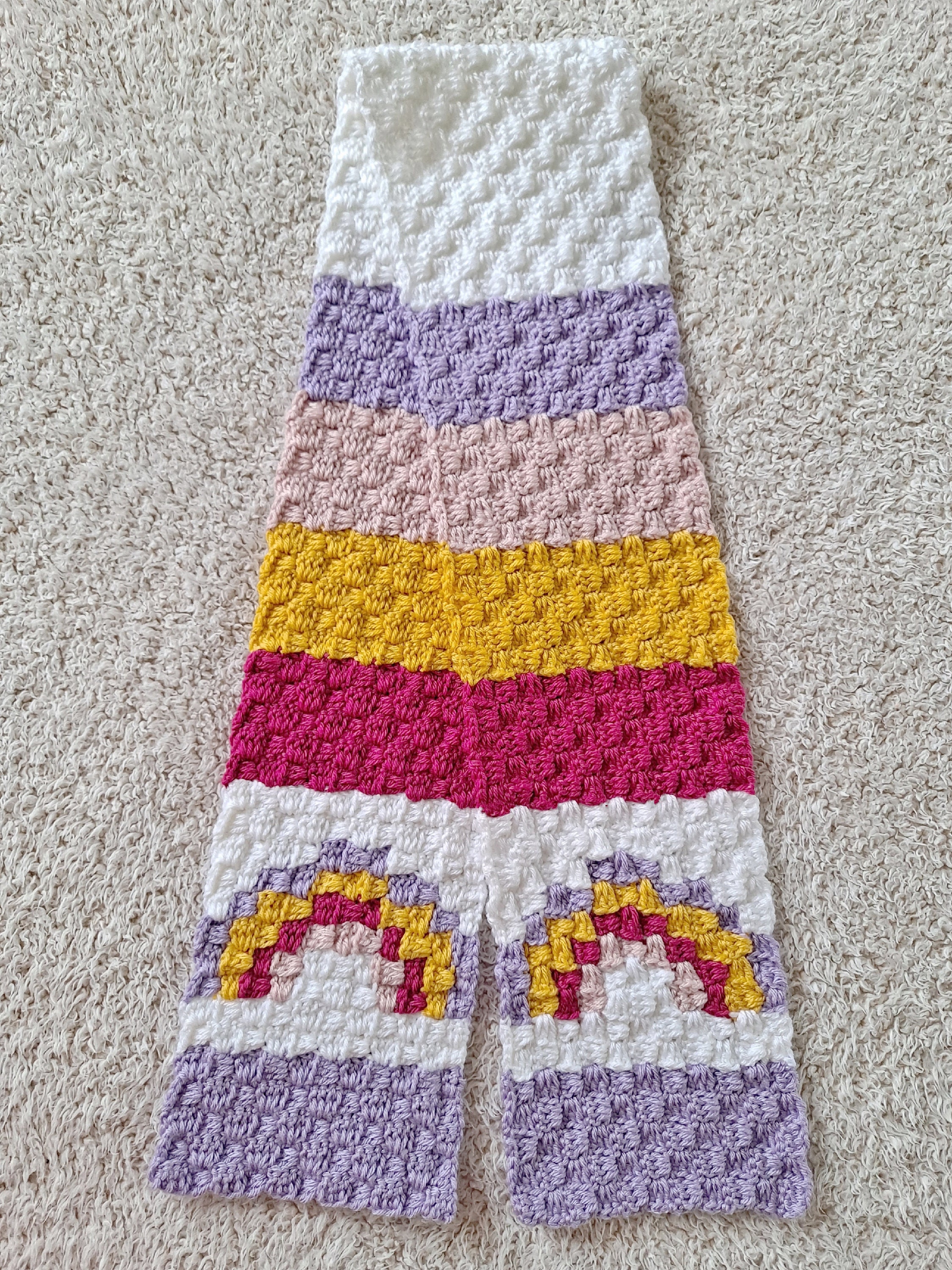 Crochet Pattern Rainbow Scarf, C2C Rainbow Scarf Pattern, Winter Scarf ...