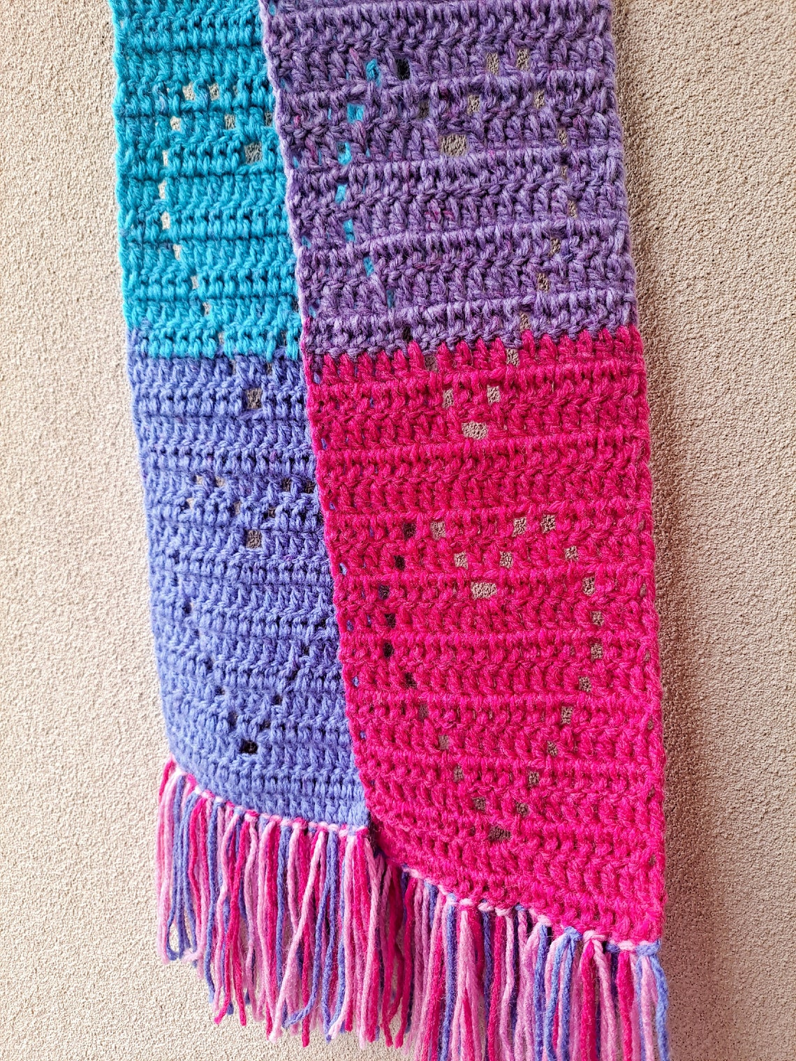 Crochet Pattern Boho Heart Filet Scarf Crochet Kid's - Etsy Australia