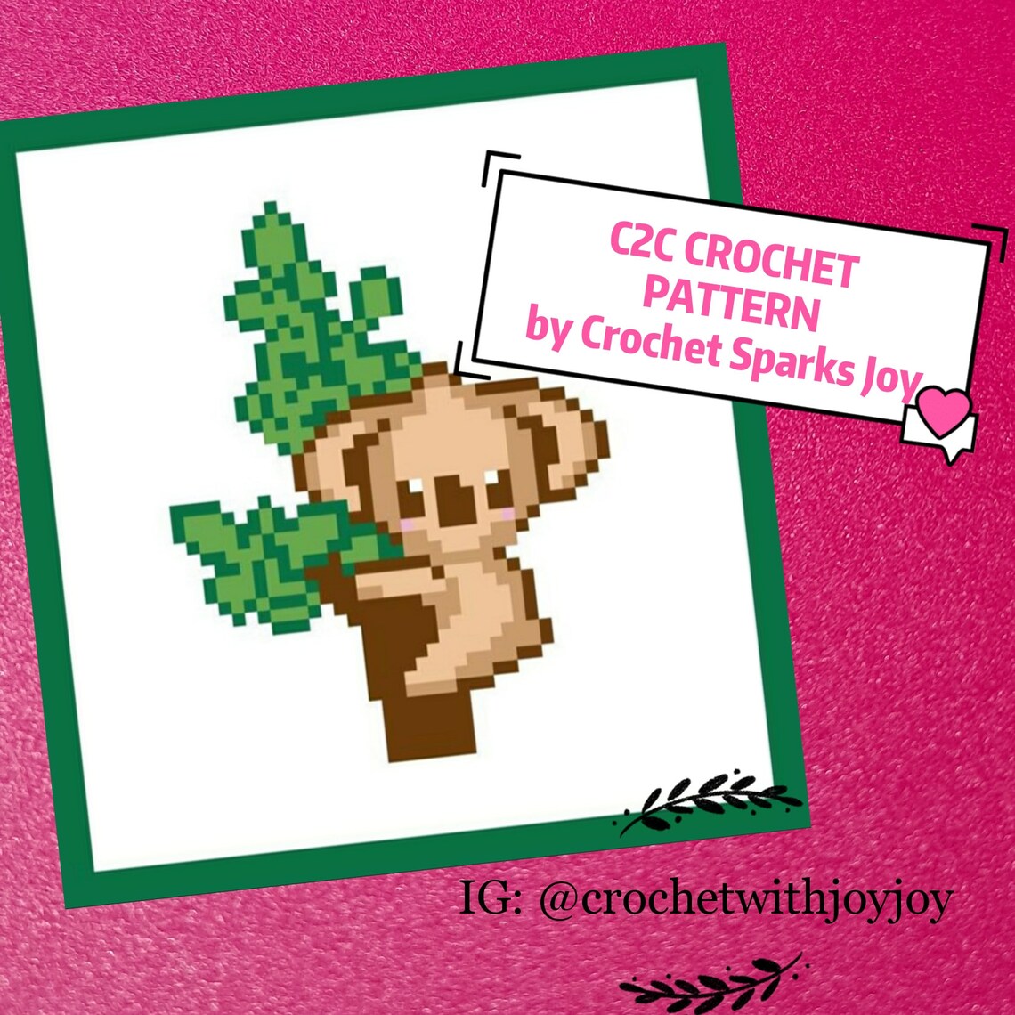 Crochet Pattern Koala Baby Blanket, C2C Australian Animal Graphgan ...