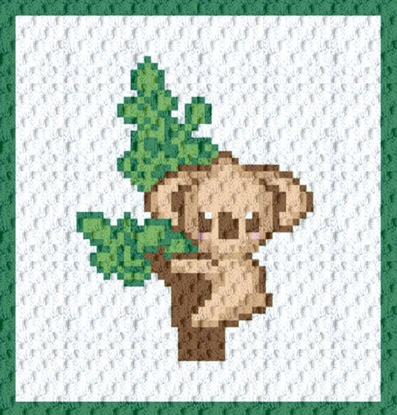 Crochet Pattern Koala Baby Blanket, C2C Australian Animal Graphgan ...