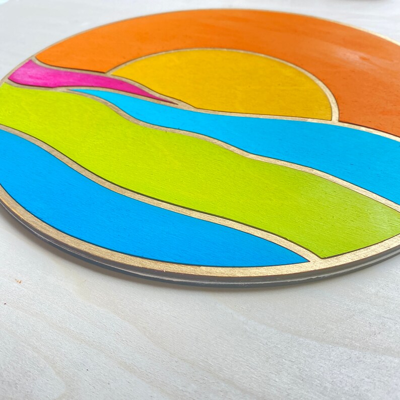 Sunset Scene Laser Cut File, Sunset Mosaic Laser Cut File, Sunset Laser ...