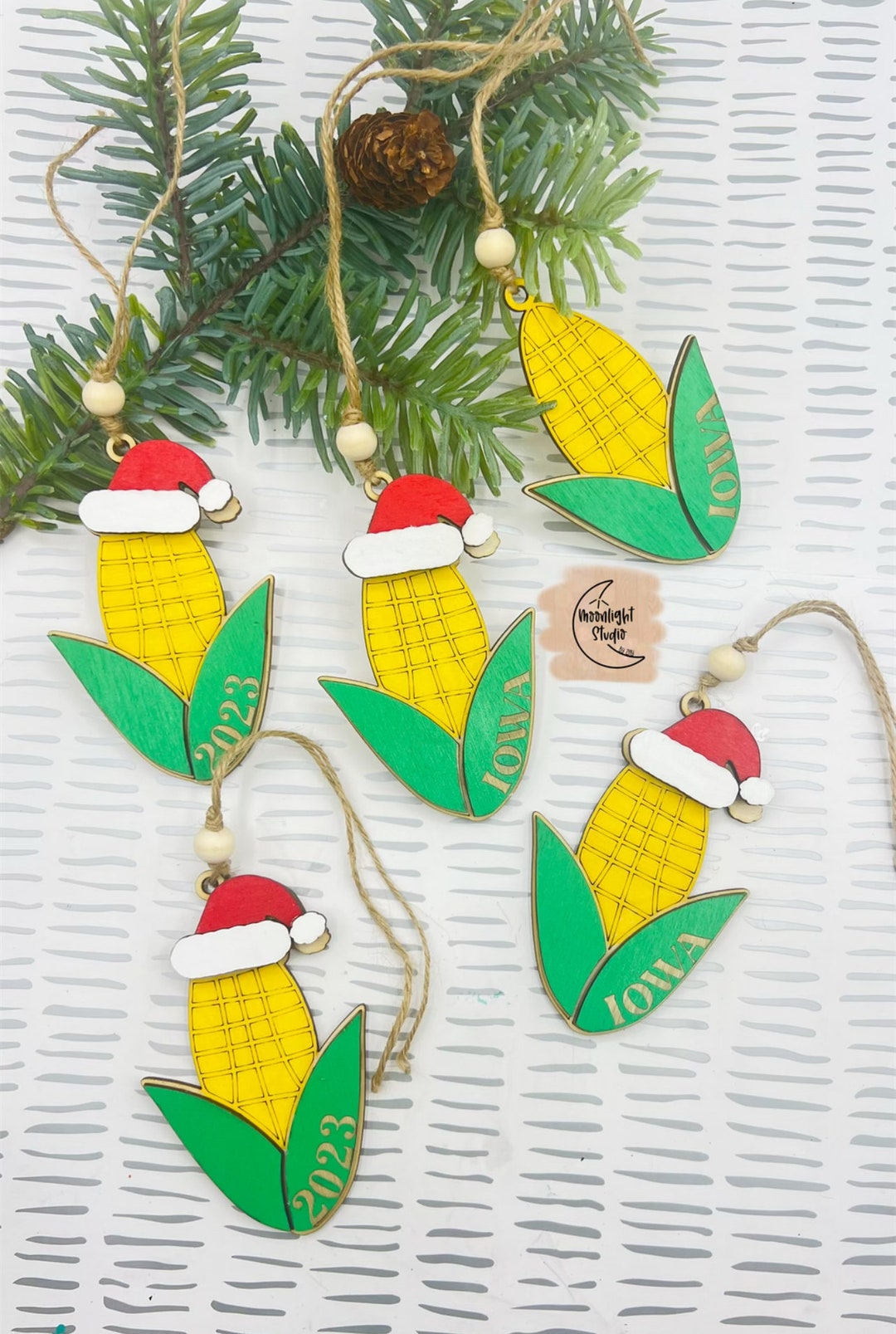 Santa Claus Ornament Laser Cut File, Corn Ornament Laser SVG, Iowa ...