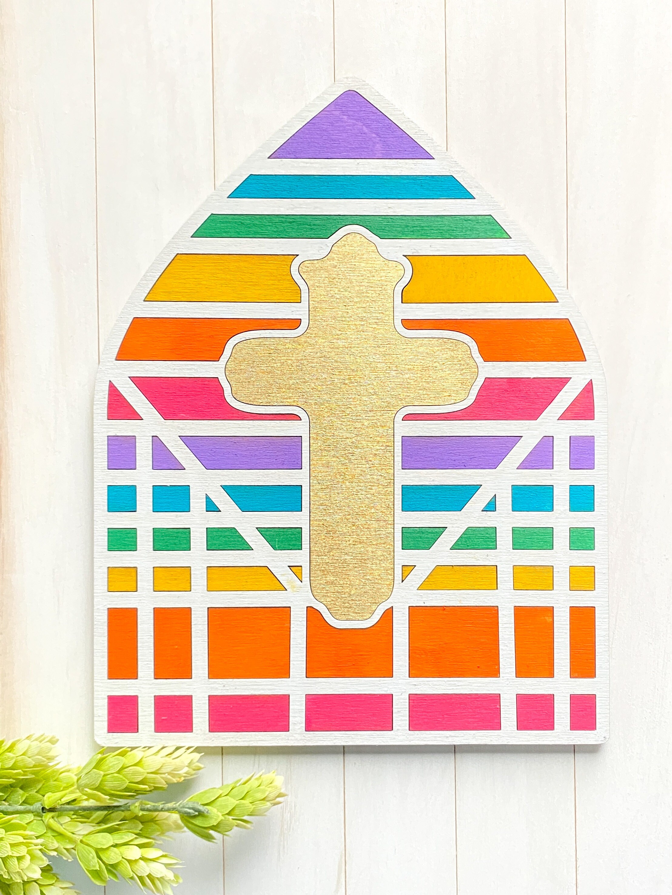 Mosaic Window Laser Cut File, Cross Mosaic Laser Cut File, Mosaic Laser ...