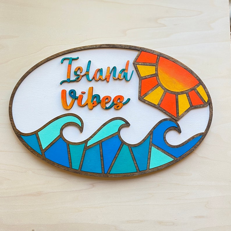 Beach Mosaic Laser Cut File Island Vibes Laser Cut File - Etsy