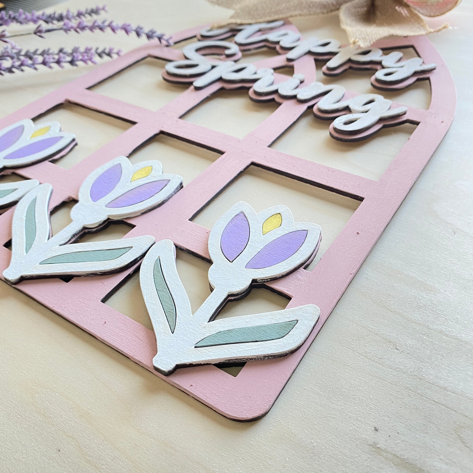 Happy Spring Farmhouse Window Laser Cut File Laser Cut File | Etsy