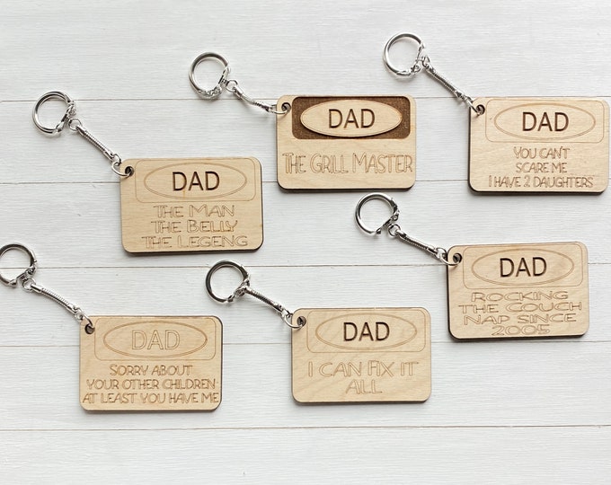 Dad Keyring Files, Fathers Day Svgs, Laser Fathers Day Files, Digital Files for Dad, Glowforge ...