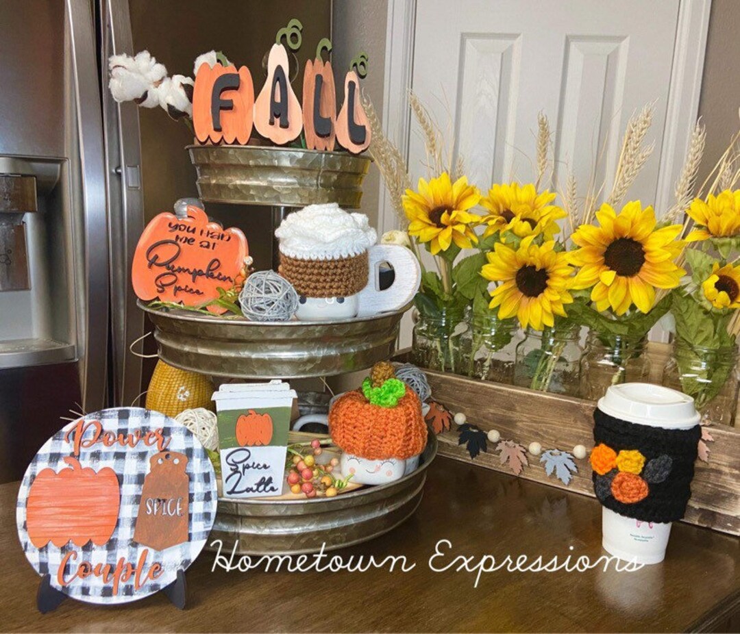 Pumpkin Spice Tiered Tray Cut Fie, Laser Cut File, Pumpkin Spice Laser ...