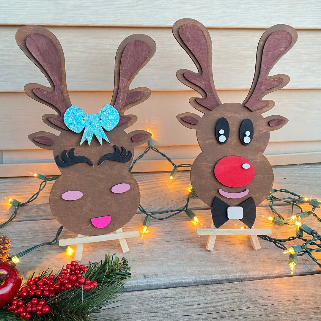 Rudolph laser cut svg Rudolph Sign svg file Cute Rudolph - Etsy México