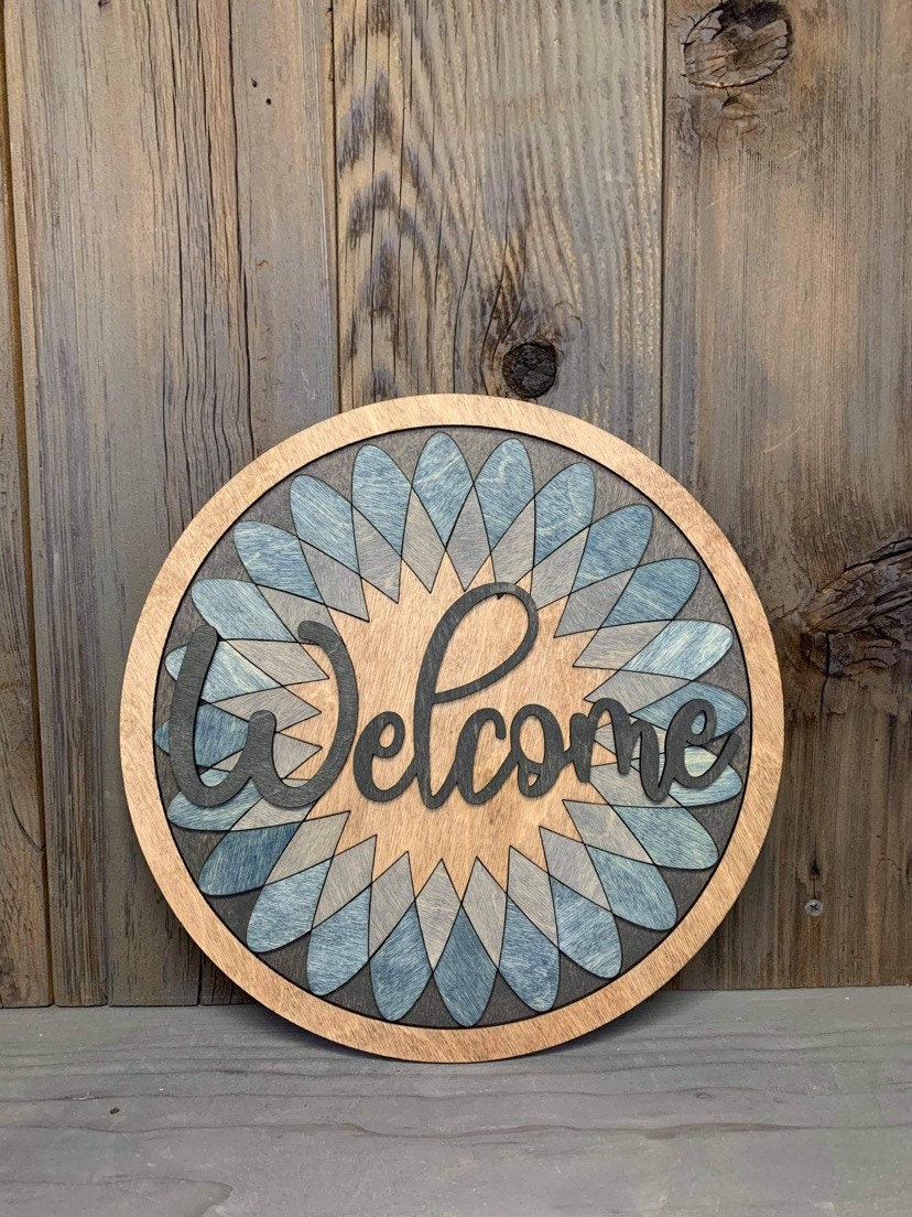 Welcome Quilt Sign. Circle Quilt Sign Laser Cut File Welcome - Etsy Canada