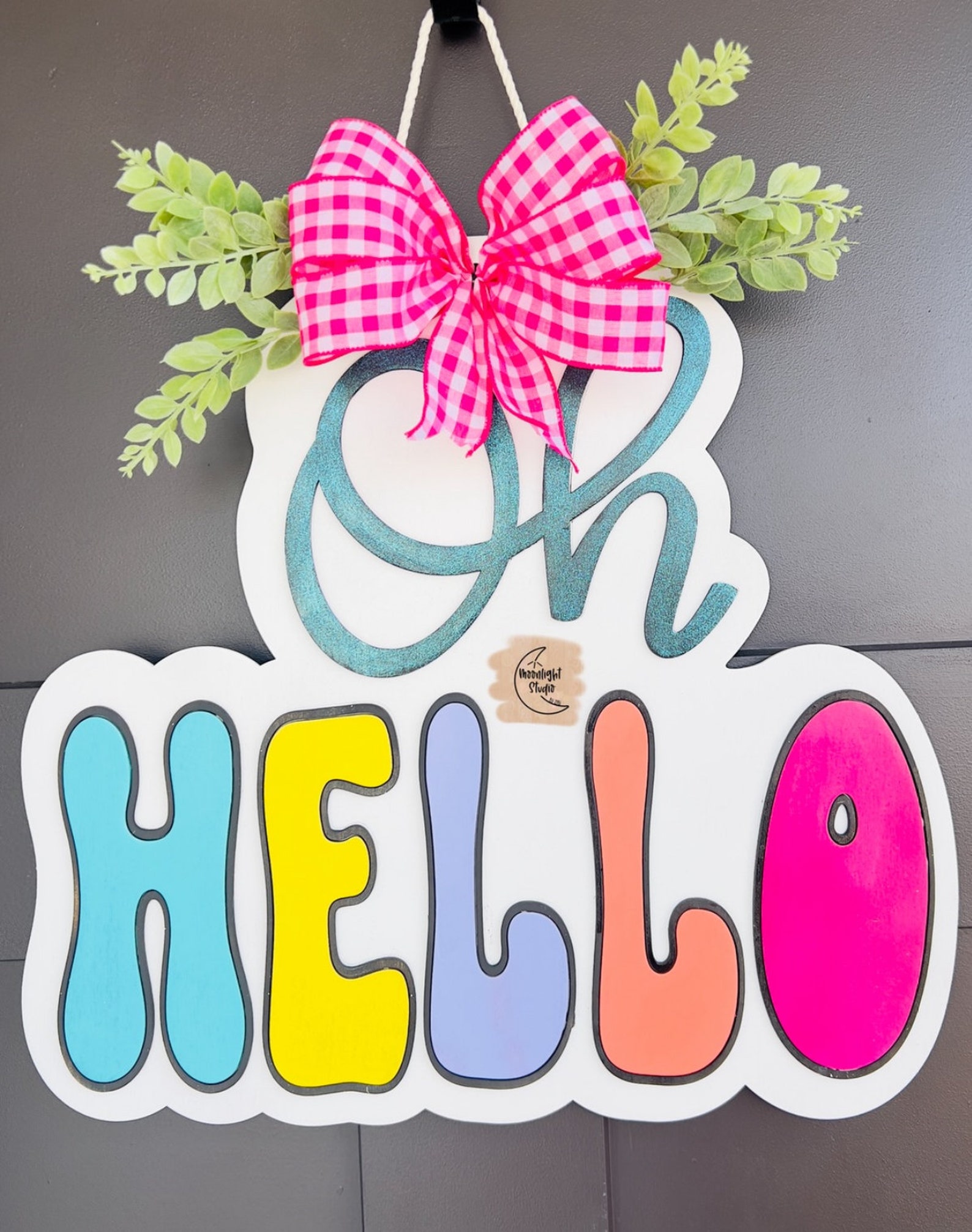 Oh Hello Door Hanger Laser Cut File Oh Hello Svg Door Hanger Svg Etsy