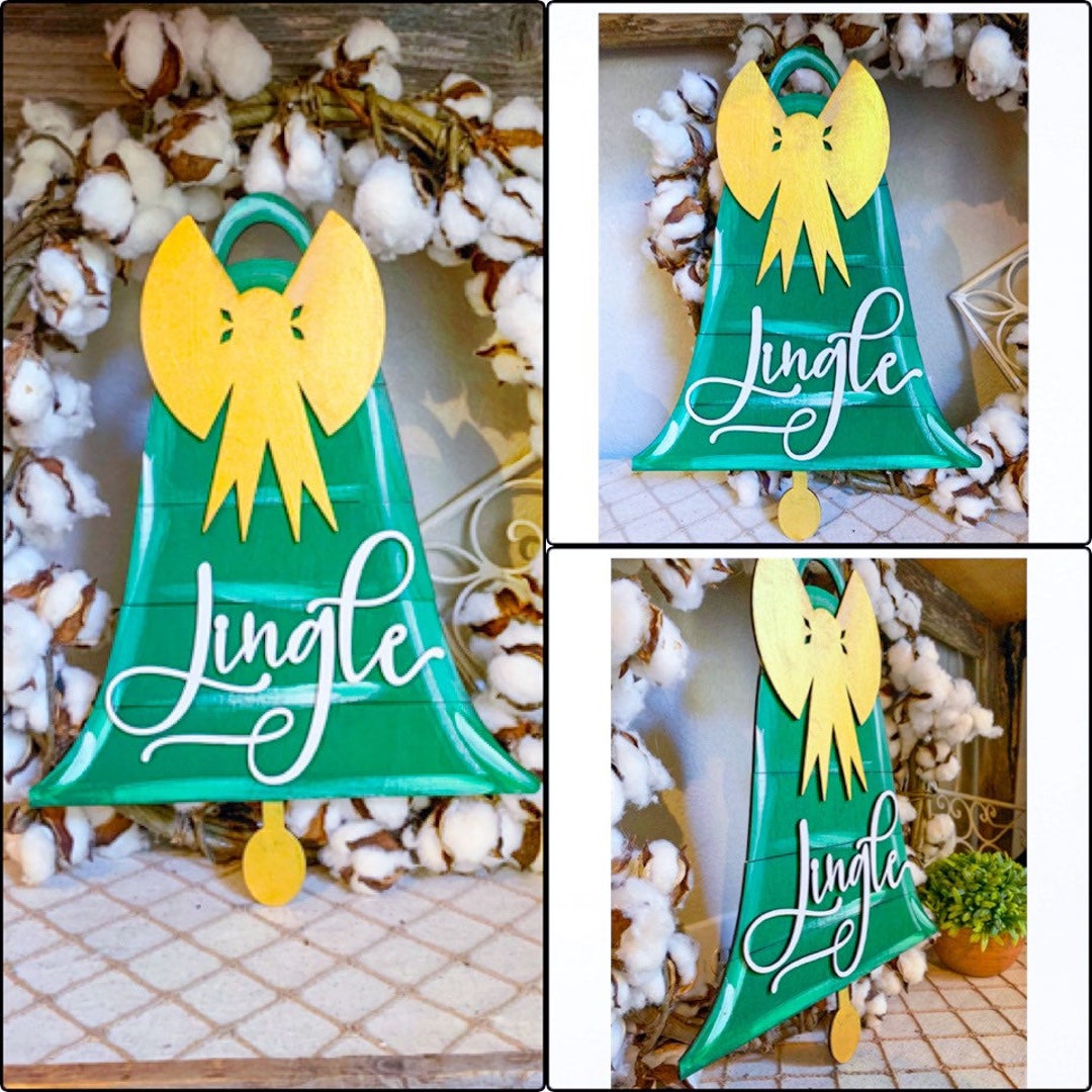 Jingle Bell Sign, Jingle Bell Laser Cut File, Christmas Bell Svg File ...