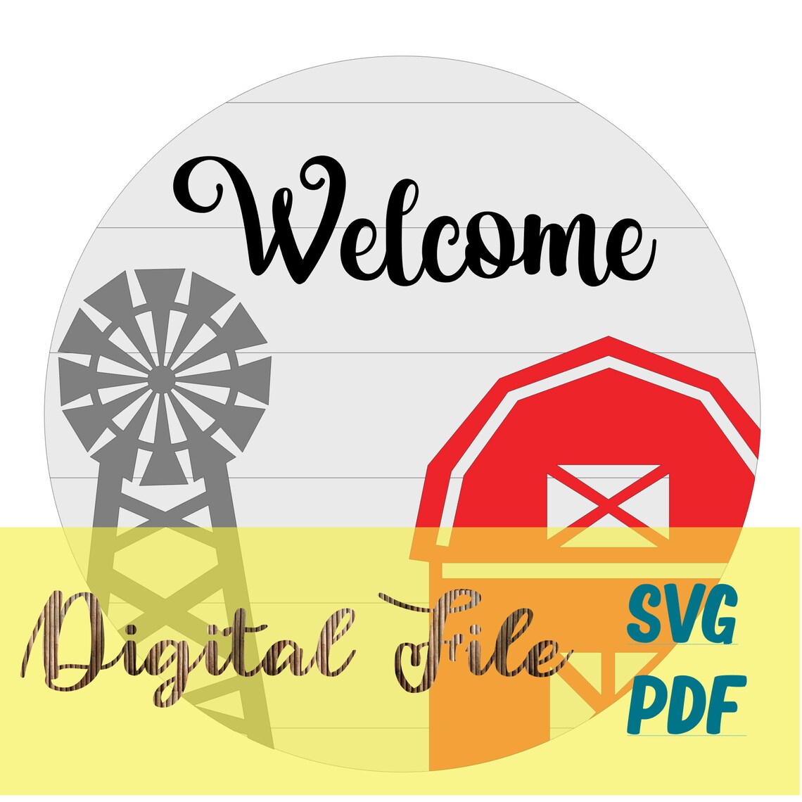 Shiplap Welcome Farmhouse Round Shiplap Door Hanger Cut File - Etsy