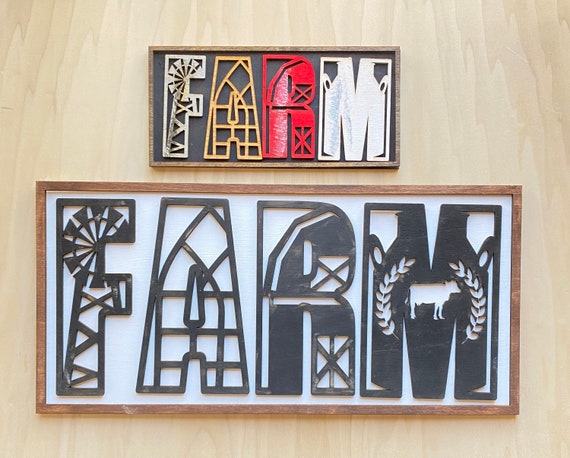 Farm Letters Laser Cut File Farm Letters Sub File Farmhouse | Etsy