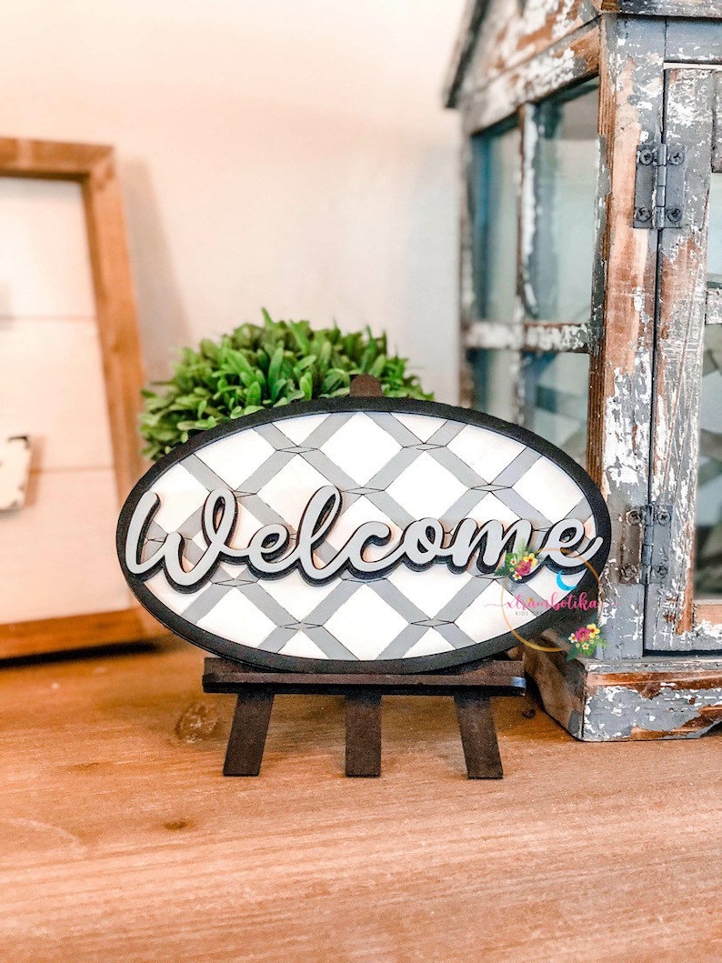 Welcome Oval Sign Cut File Welcome Sign Laser Cut File Laser | Etsy