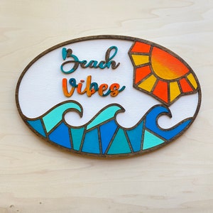 Beach Mosaic Laser Cut File, Island Vibes Laser Cut File, Beach Vibes ...