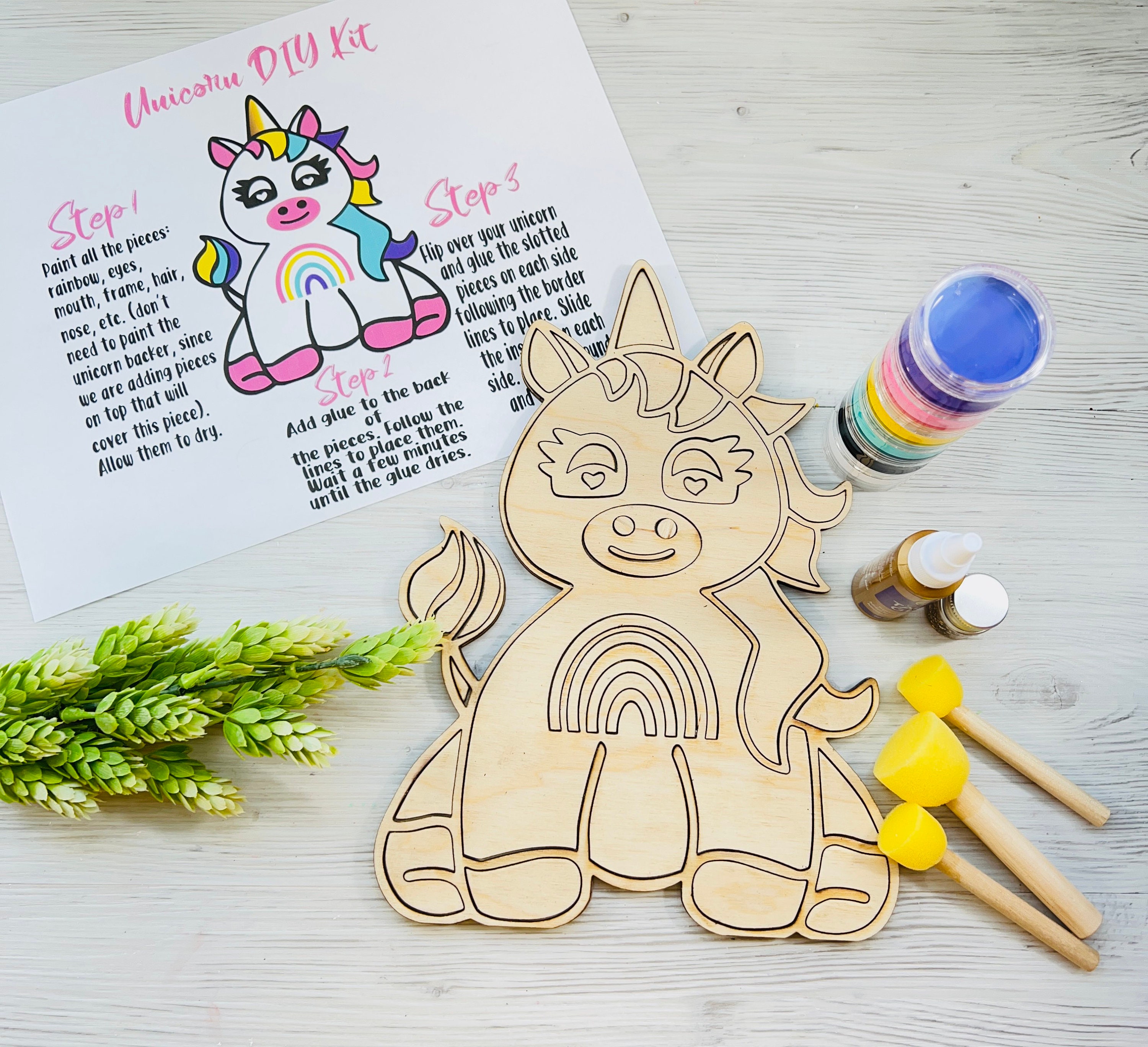 Self Standing Unicorn DIY Kit Svg With Letter Unicorn Kit for - Etsy