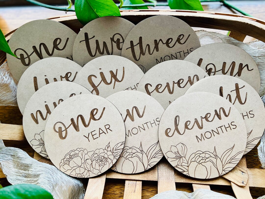 Baby Milestones, Floral Milestones, Round Milestones, Peony Milestones ...