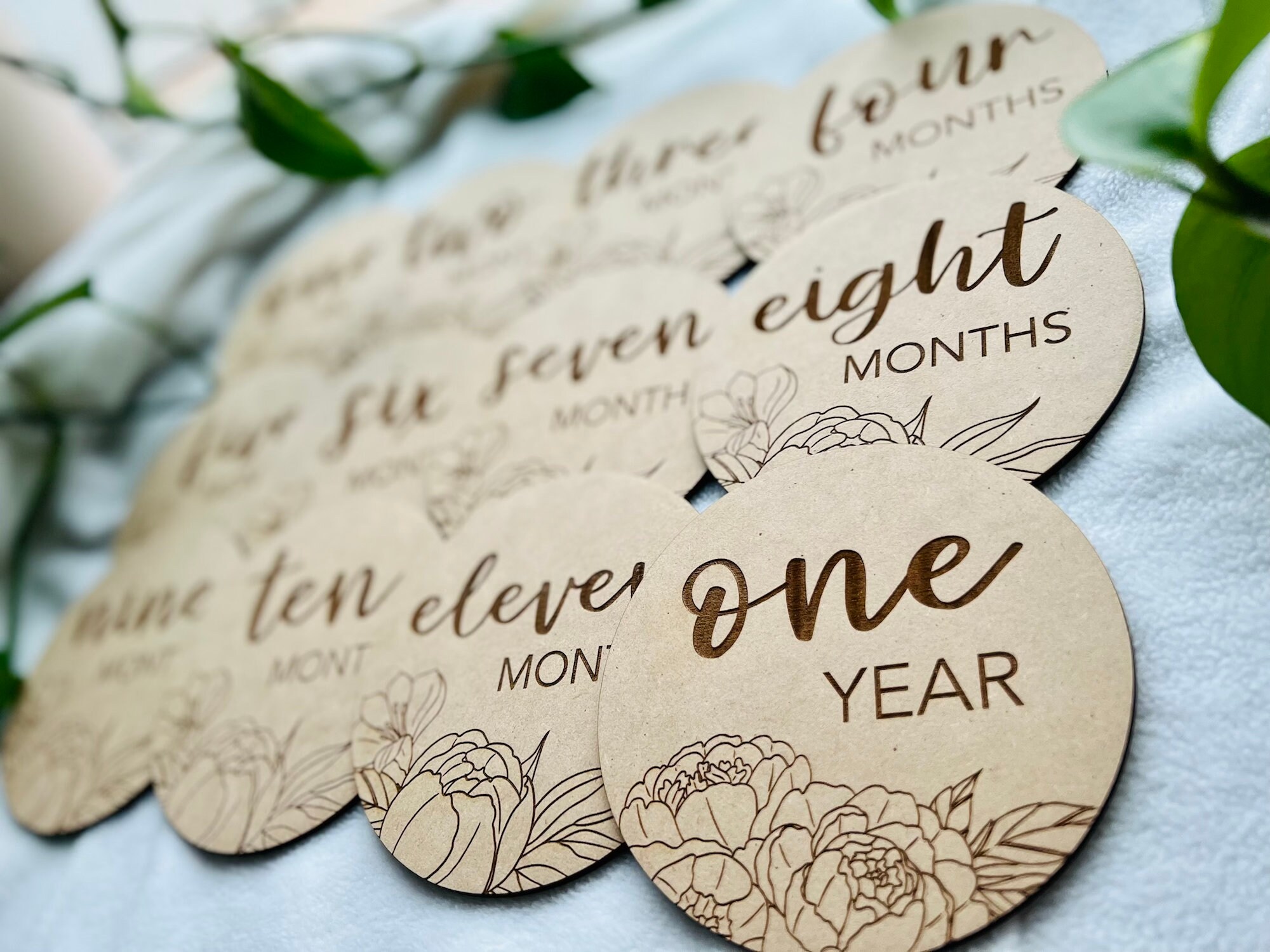Baby Milestones, Floral Milestones, Round Milestones, Peony Milestones ...