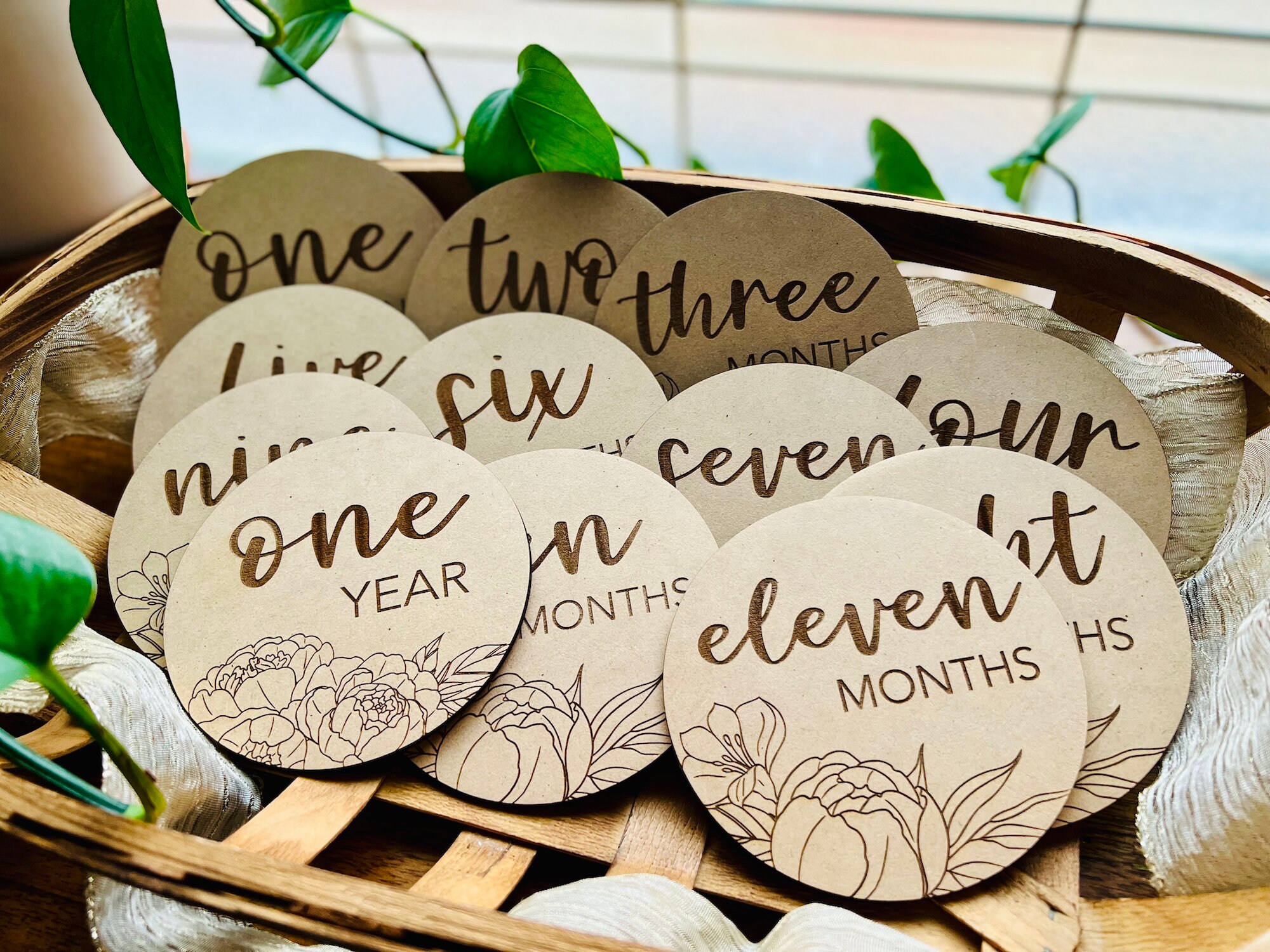 Baby Milestones, Floral Milestones, Round Milestones, Peony Milestones ...