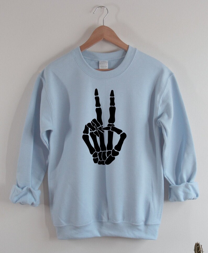 Skeleton Peace Sign Shirt Halloween Shirt Skeleton Hand - Etsy