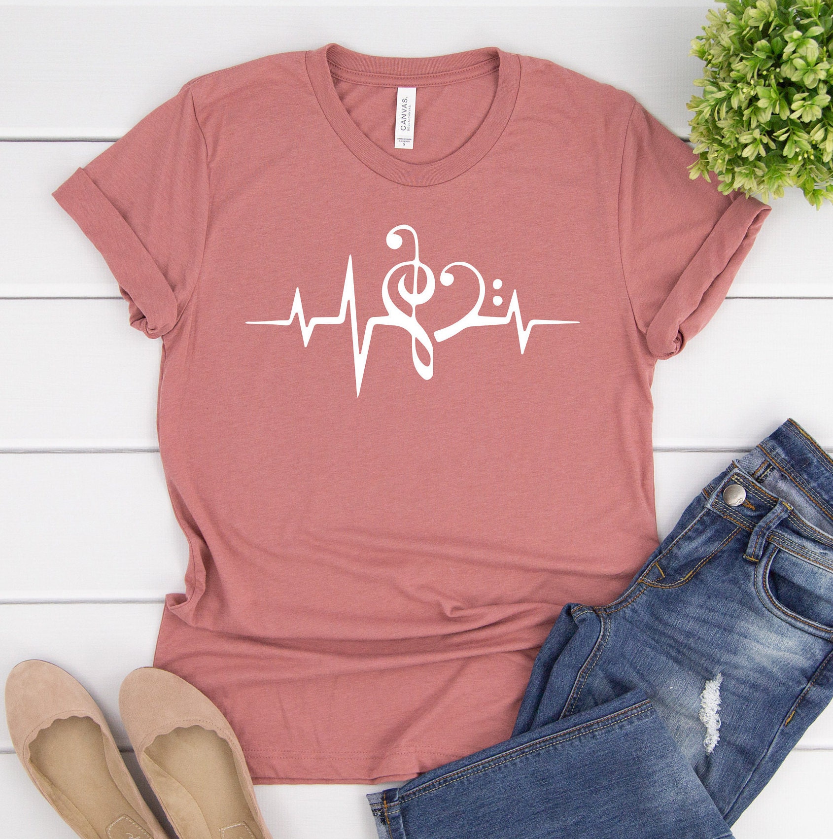 Music Notes Shirt Music Heartbeat Shirt Musician Tee Music | Etsy