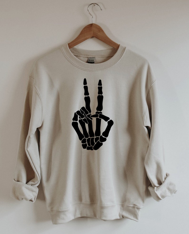 Skeleton Peace Sign Shirt Halloween Shirt Skeleton Hand - Etsy