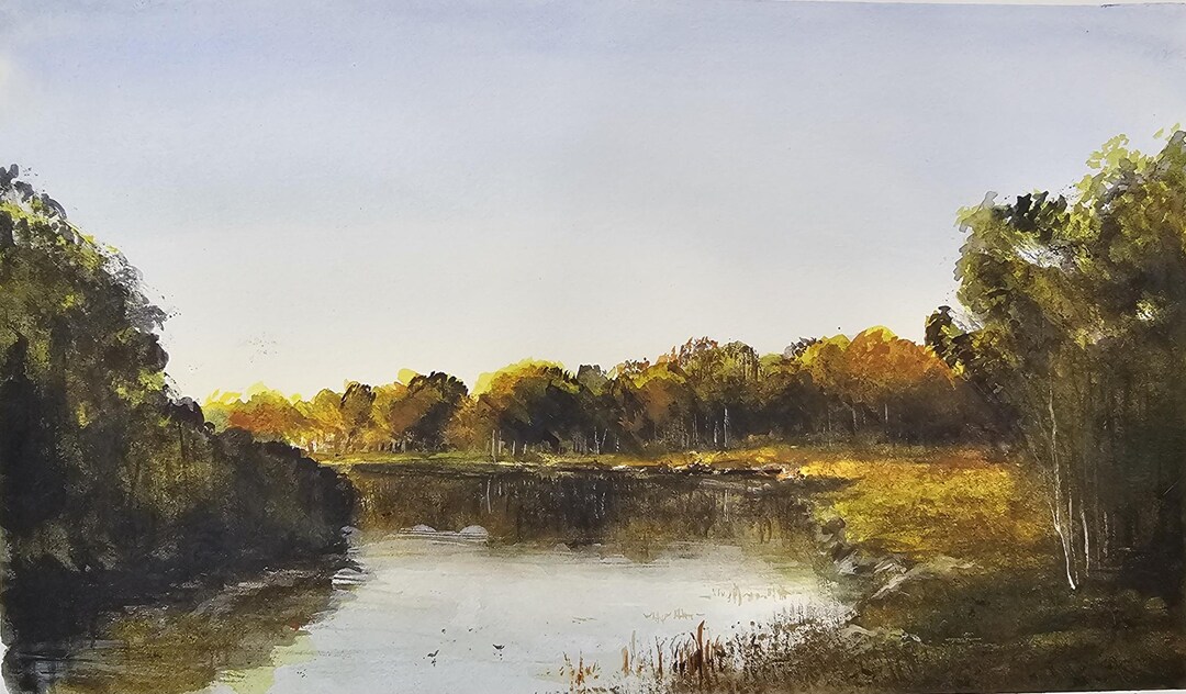 Louisiana Swamp an Original Landscape Watercolor Painting by Andrew ...