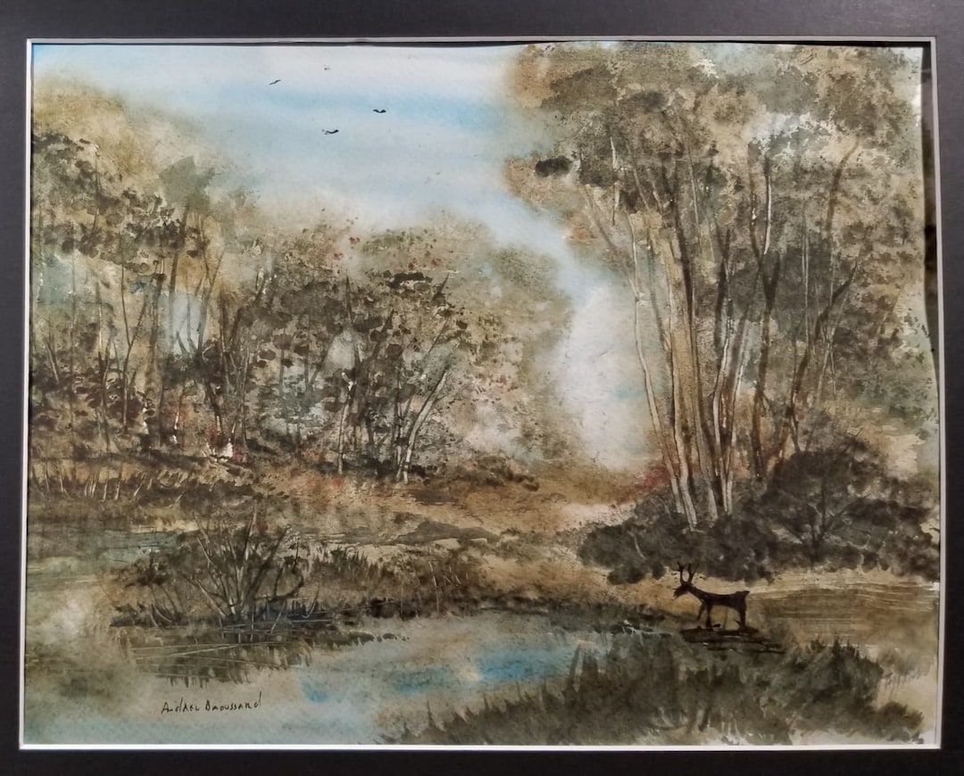 Oh Deer an Original Watercolor Painting by Andrew Broussard - Etsy