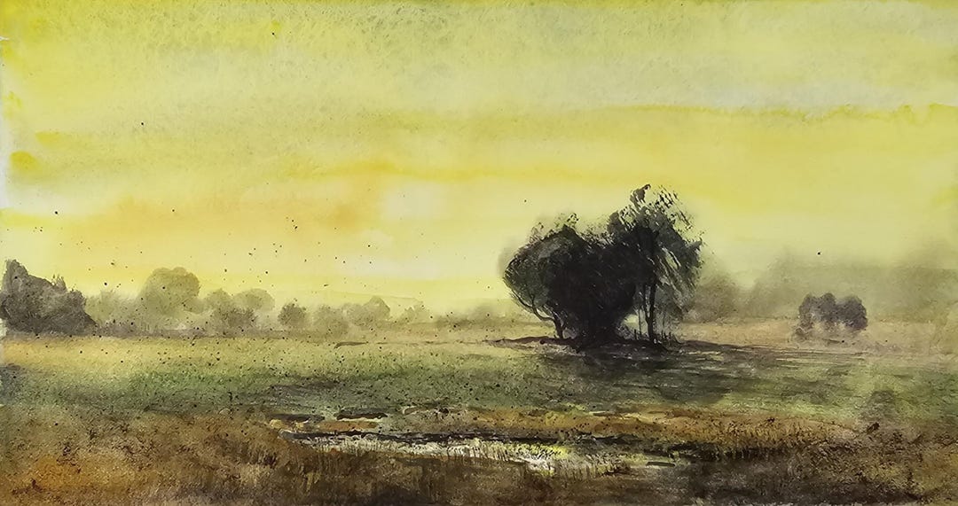 An Original Watercolor by Andrew Broussard 5.5x10 - Etsy