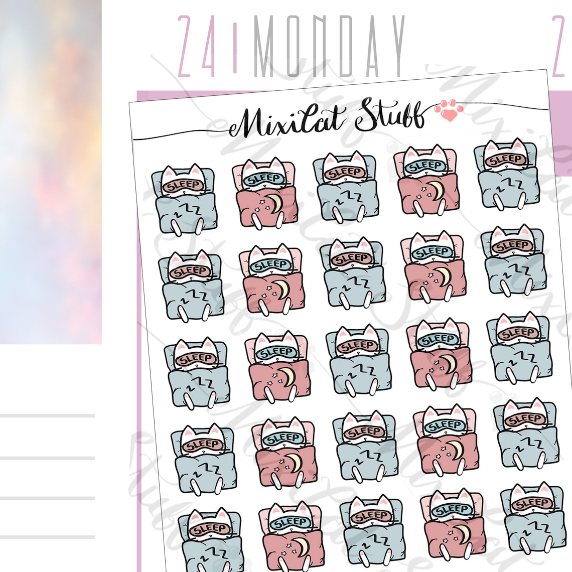 Sleep Time Planner Sticker Bed Time Goodnight Journal - Etsy Canada