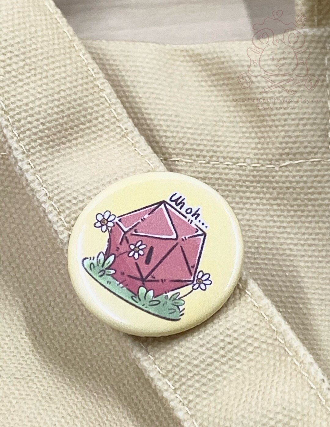 Nat 1 D20 Dice Badge Pin - Etsy