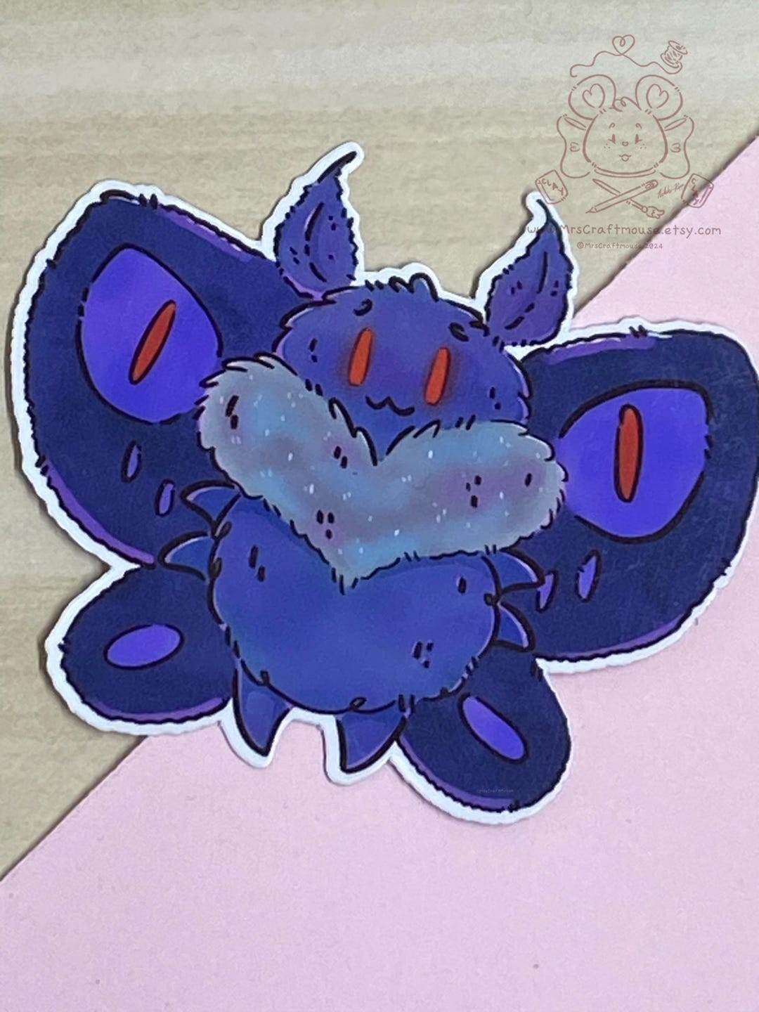 Mothman Cryptid Moth Glossy Vinyl Sticker - Etsy