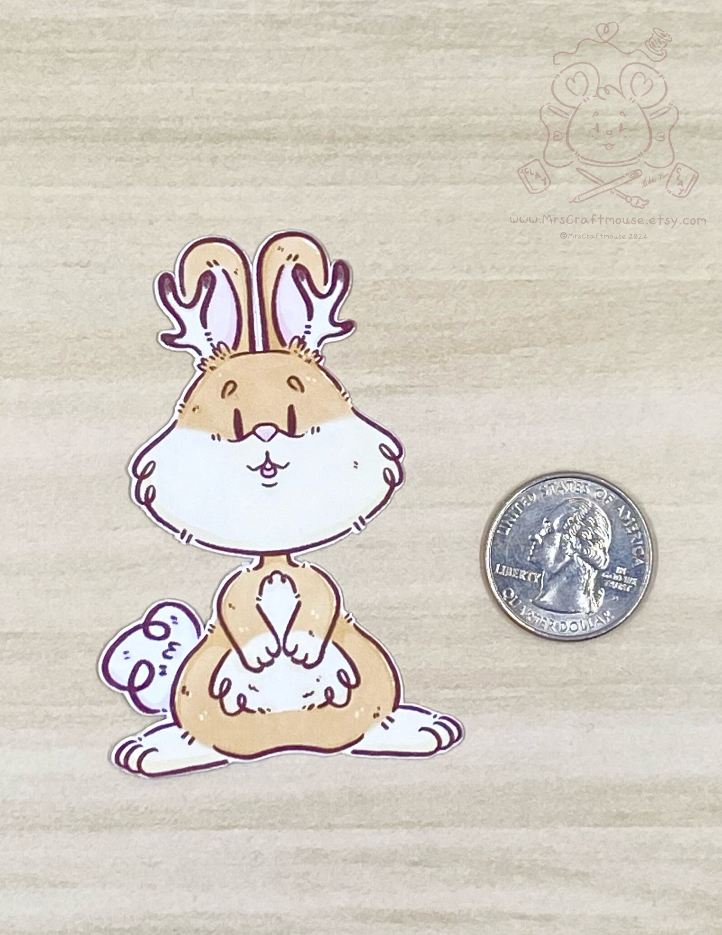 Jackalope Cryptid Laminated Vinyl Decal Sticker - Etsy