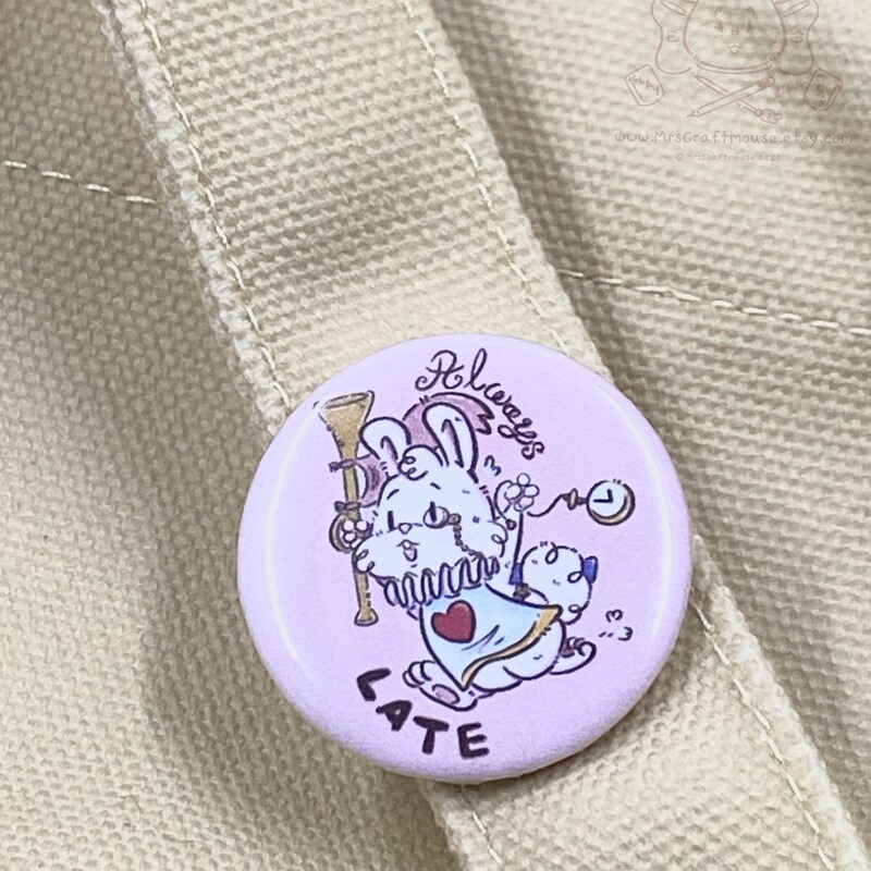 White Rabbit Button - Etsy