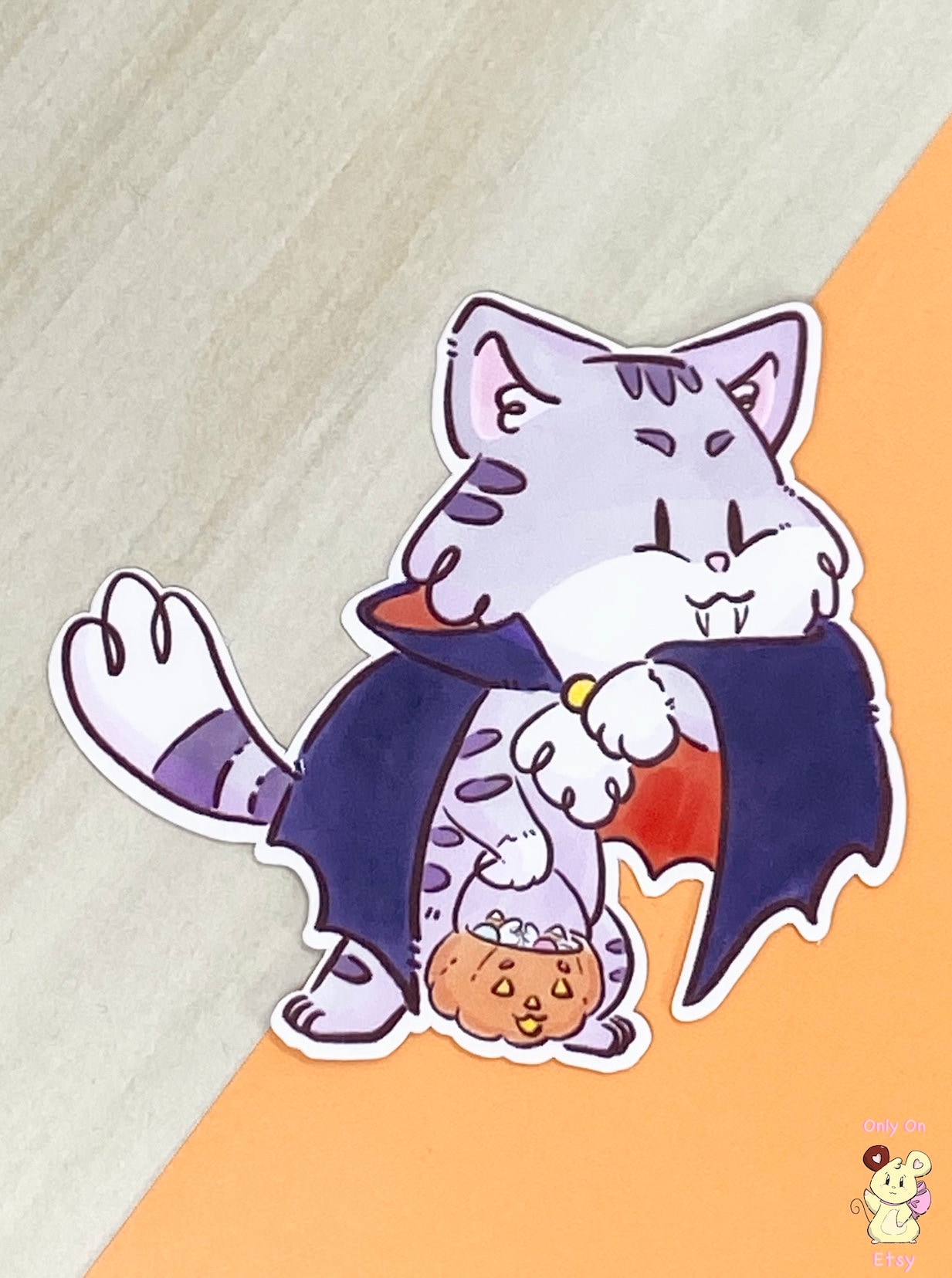 Halloween Vampire Tabby Cat Vinyl Decal Sticker - Etsy