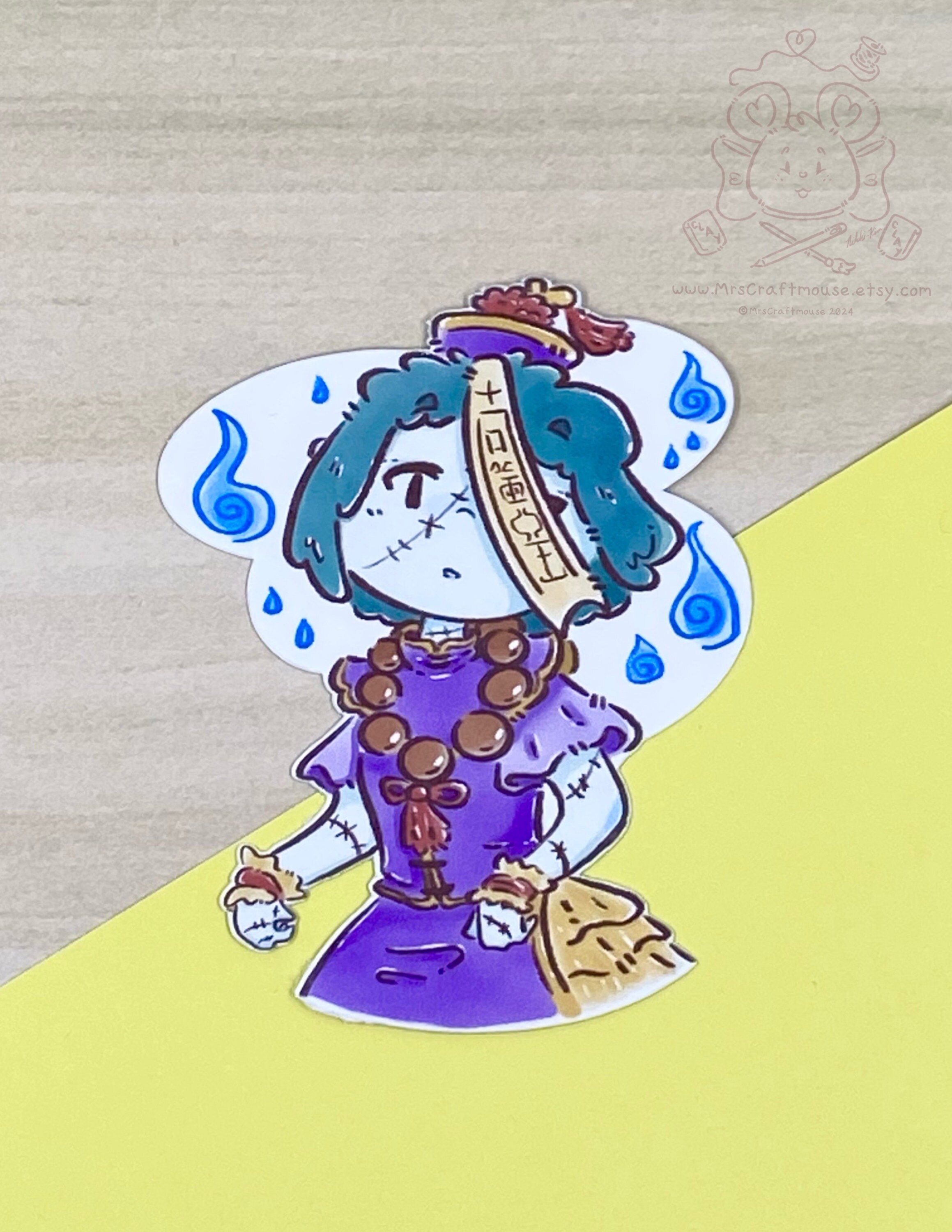 Kawaii Jinangshi Zombie Girl Laminated Vinyl Decal Sticker - Etsy