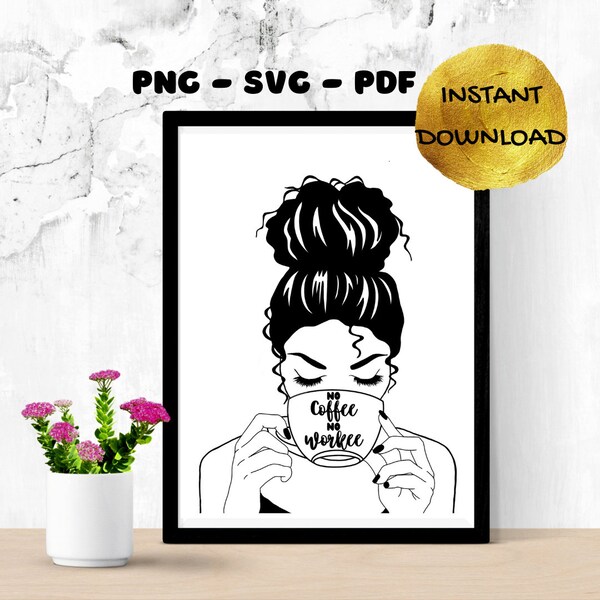 Curly Haired Girl - Etsy
